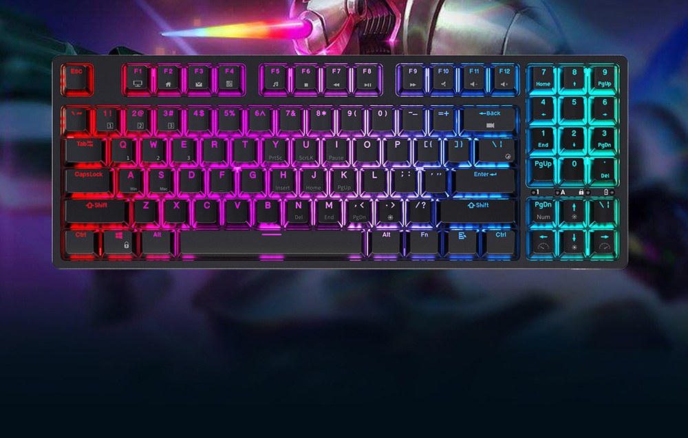 Механична клавиатура Royal Kludge RK92 RGB Brown switch черна | Купи от