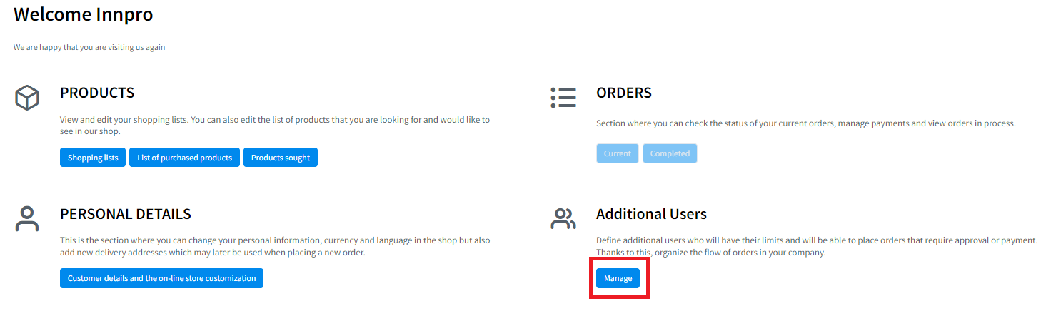 Instruction - defining an additional user